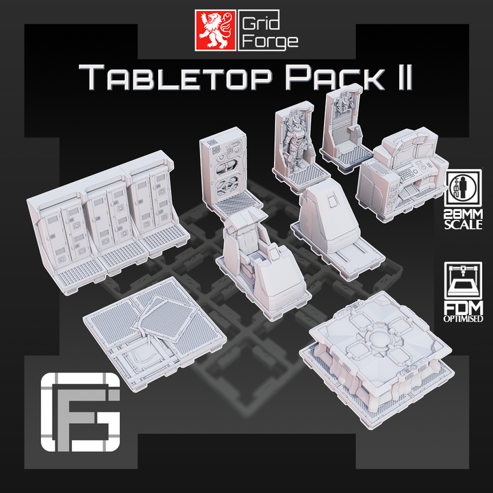 3D Printable GridForge - Tabletop Pack II by 2nd Dynasty
